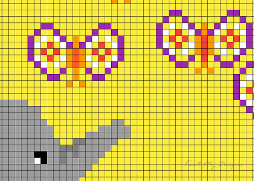 Ravelry: C2C Elephant Watching Butterflies Graph pattern by Apeksha Prasad