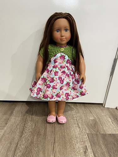Ravelry: 18 Doll Garter Cropped Sweater pattern by Taiga Hilliard