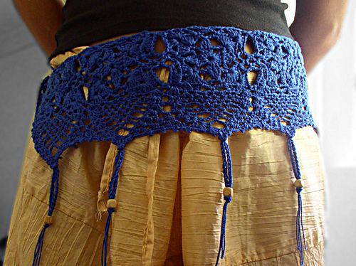Ravelry: Square Motif Belt with Pineapple Fringes pattern by Fatima