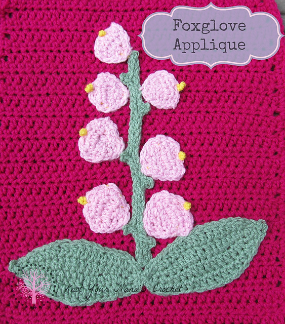 Ravelry: Foxglove Applique pattern by Teri Heathcote
