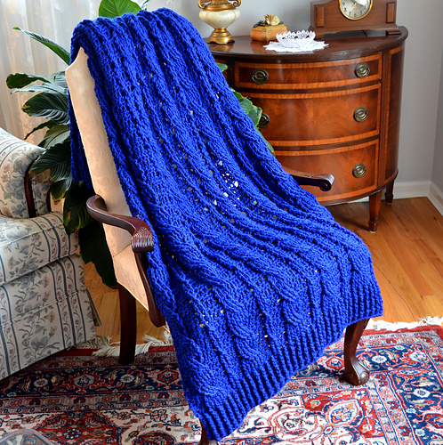 Ravelry: Chunky Cables Decorative Throw pattern by Kim Miller
