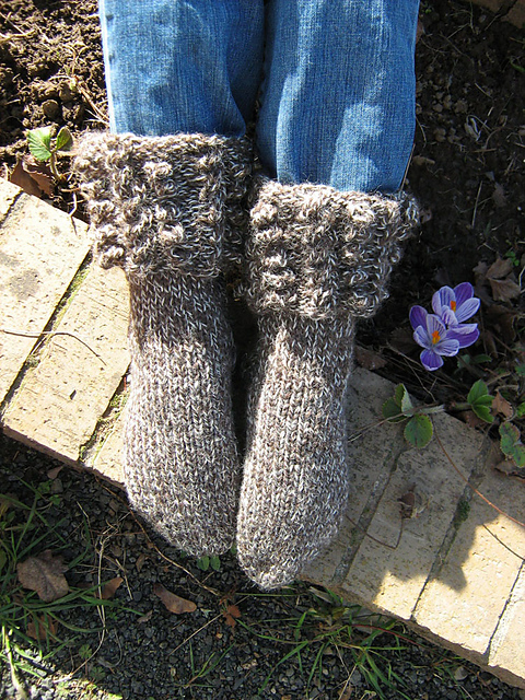 Ravelry: Cables and Bobbles, Woman's fitted Aran Boot sock pattern by ...