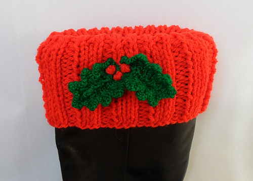 Ravelry: Festive Christmas Boot Toppers Cuffs pattern by Lorraine Leatham