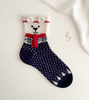Ravelry: Frosty Bear Socks pattern by Larissa Aylene