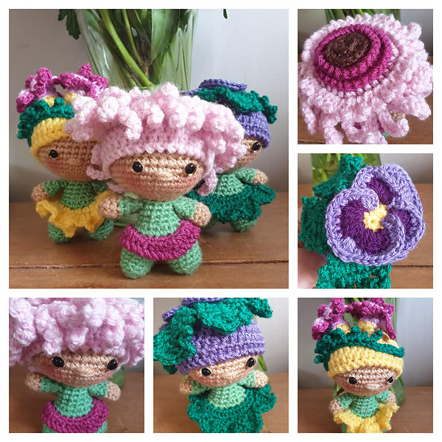 Ravelry: Wee Weebee Flower Dolls pattern by Laura Tegg