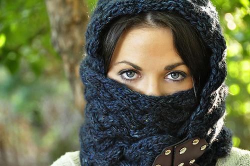 Ravelry: "Maschera" Hooded Cowl Face Mask pattern by Lauren Riker