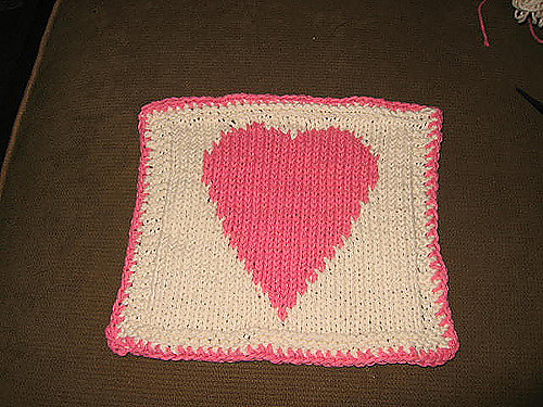Ravelry: Intarsia Heart Dishcloth pattern by Sarah Hawkins