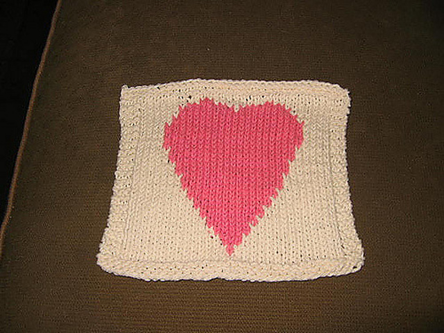 Ravelry: Intarsia Heart Dishcloth pattern by Sarah Hawkins
