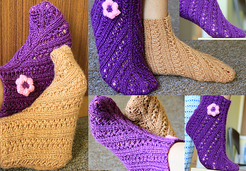 Ravelry: Double Lace Rib Seamless Slipper pattern by Dolly Laishram ...