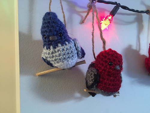Ravelry: Four Calling Birds Ornaments pattern by Megan Kreiner