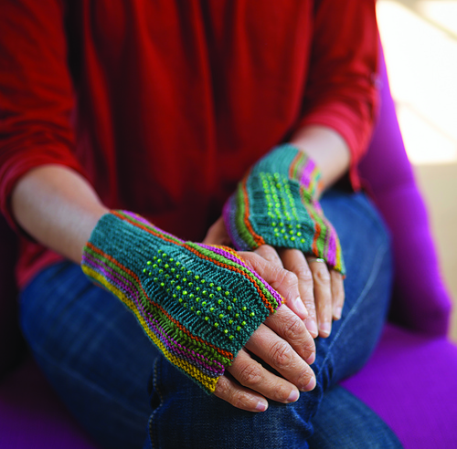 Ravelry: Beaded Striped Mitts pattern by Leigh Radford