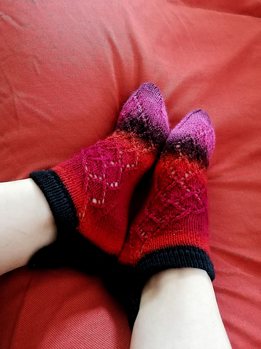 Ravelry: Diamond Lace Ankle Sock pattern by Jennifer Anne