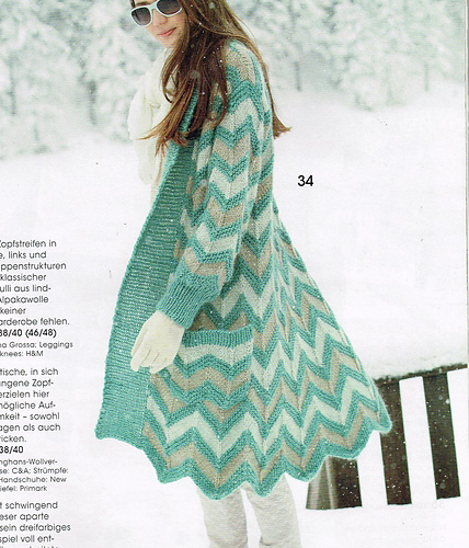 Ravelry: # 35 Mantel im Zackenmuster pattern by Petra Bäck
