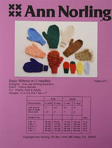 Ravelry: Ann Norling #11, Basic Mittens on 2 Needles - patterns