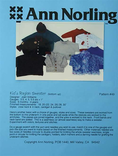 Ravelry: Ann Norling #49, Kid's Raglan Sweater (Bottom Up) - patterns