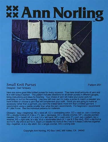 Ravelry: Ann Norling #31, Small Knit Purses - patterns