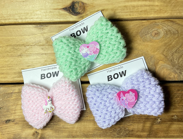 Ravelry: Knit Look Hair Bow for Kids pattern by KJRB Stitching Corner