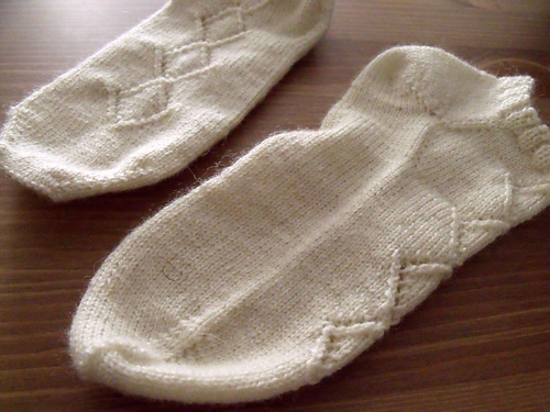 Ravelry: Diamond Lace Socklets pattern by Liz G