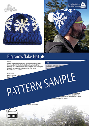 Ravelry: Big Snowflake Hat pattern by LizzyLou Knits