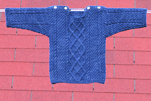 Ravelry: #384 Nichole Aran Baby Sweater pattern by Rebecca Hatcher