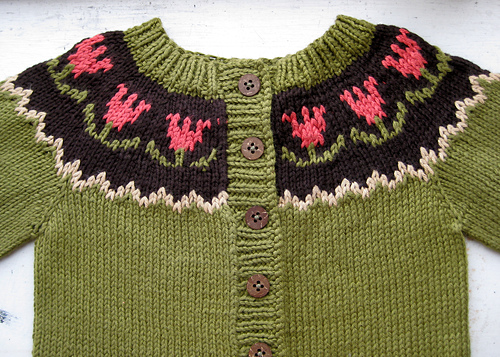 Ravelry: Tulip Yoke Baby Cardigan pattern by Jennifer Little