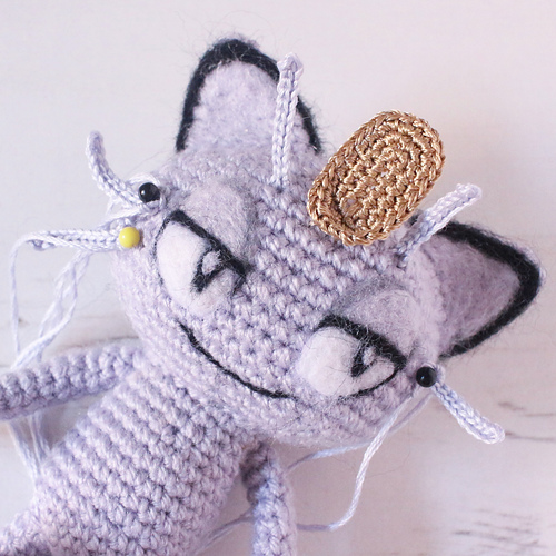 Ravelry: Alola Meowth Pokemon Amigurumi pattern by Cathrine Johansson