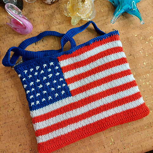 Ravelry: Crochet American Flag Bag pattern by Lorie Mayfield