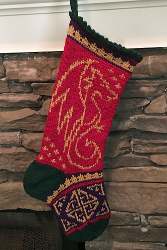 Ravelry: Christmas Dragon Stocking pattern by Darlene Swaim