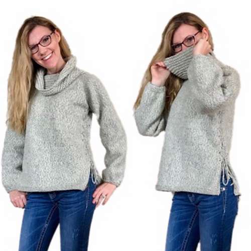 Ravelry: Best Buds Lace Up Sweater pattern by Amanda Lee