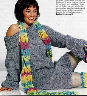 Ravelry: # 63 Pull long gris pattern by Sabrina Special Design Team