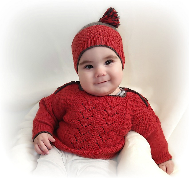 Ravelry: Baby Gansey Sweater and Hat pattern by Susan Rainey
