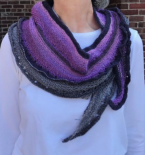 Ravelry: Knitted Lacy Crescent Scarf pattern by Laura Wallins