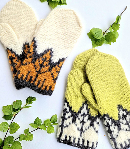 Ravelry: Tova bladvotter / Leaf mittens pattern by MaBe
