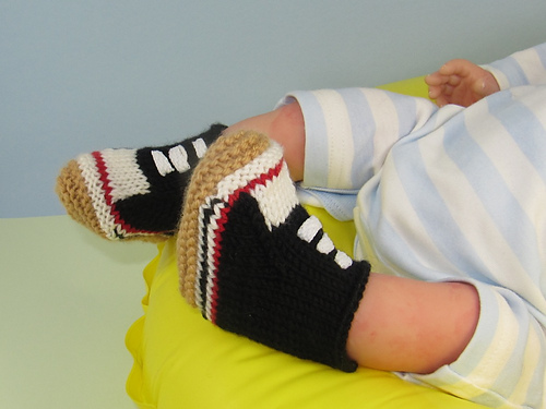 Ravelry: Baby Retro Baseball Boots Booties pattern by Christine Grant