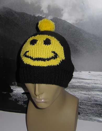Ravelry: Smiley Bobble Beanie smile Pom Pom Hat pattern by Christine Grant