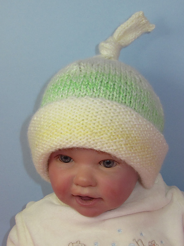 Ravelry: Baby Double Cuff Marble Topknot Beanie Hat pattern by ...