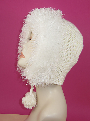 Ravelry: Faux Fur Trim Garter Stitch Bonnet Hat pattern by Christine Grant