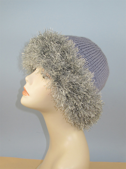 Ravelry: Faux Fun Fur Trim Beanie Hat pattern by Christine Grant