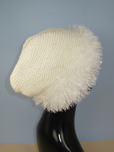Ravelry: Faux Fun Fur Trim Garter Stitch Slouch Hat pattern by ...