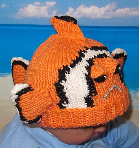 Ravelry: "Clowning Around" Clown Fish Beanie pattern by Christine Grant