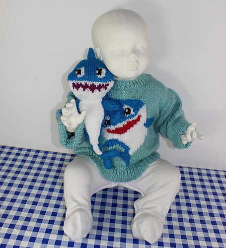 Ravelry: Baby and Toddler Shark Sweater and Toy pattern by Christine Grant