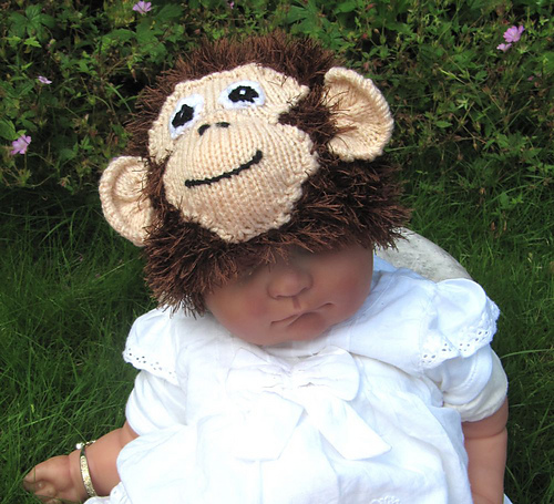 Ravelry: Baby Monkey Beanie Hat pattern by Christine Grant