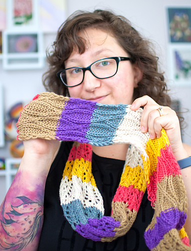 Ravelry: Wibbly Wobbly Timey Wimey Infinity Scarf pattern by Mandy Bee