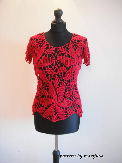 Ravelry: Red Blouse pattern by marifu6a