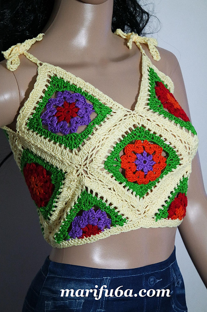 Ravelry: colorful crop top pattern by marifu6a