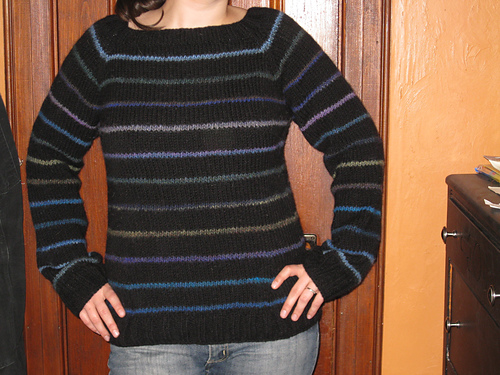 Ravelry: Candy-Striped Raglan Sweater pattern by Jenn Pellerin