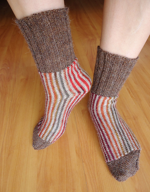 Ravelry: martassm's Sideways Striped Socks