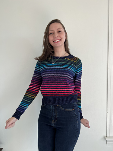 Ravelry: Scrappy Stripes Sweater pattern by Mary Gannon