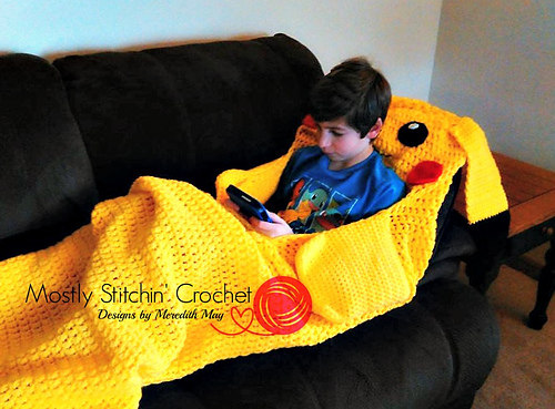 Ravelry: Cuddle-Up Pikachu Snuggle Blanket pattern by Mostly Stitchin ...