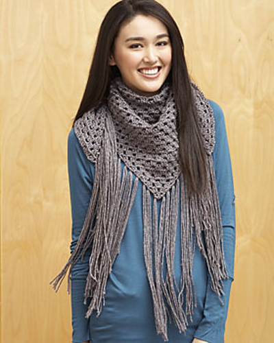 Ravelry: Big Fringe Triangle Scarf pattern by Bernat Design Studio